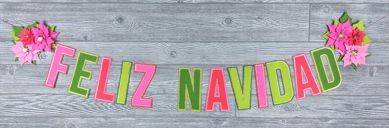 Feliz Navidad Bright Christmas Banner - Etsy