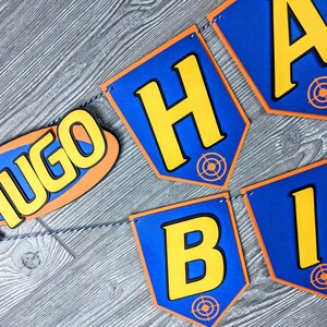 Blaster Birthday Banner Yellow Blue and Orange - Etsy