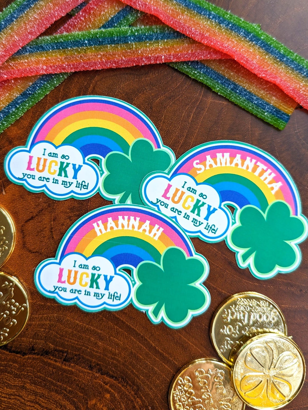 Custom Rainbow Lucky Stickers: St. Patrick's Day Vinyl Stickers - Etsy
