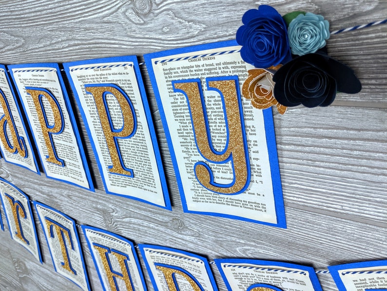 Bookworm Happy Birthday Banner | Etsy