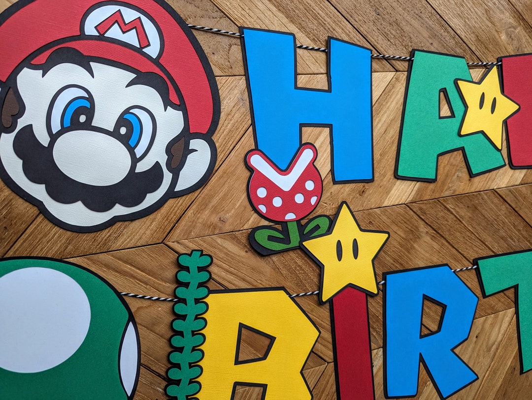 Super Mario Brothers Happy Birthday Banner - Etsy
