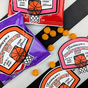 Basketball Valentine Sticker, Slam Dunk Valentine, Swishing You a Happy ...
