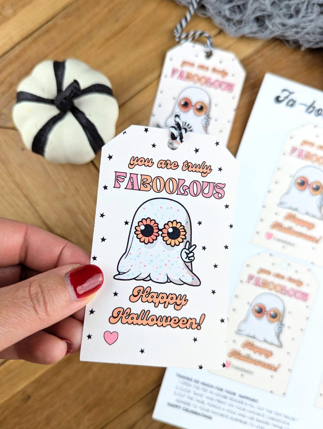 You Are Truly Faboolous Printable Halloween Gift Tags – Ghost With ...
