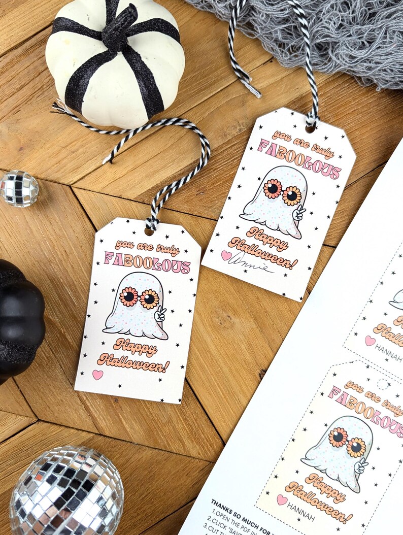 You Are Truly Faboolous Printable Halloween Gift Tags – Ghost With ...