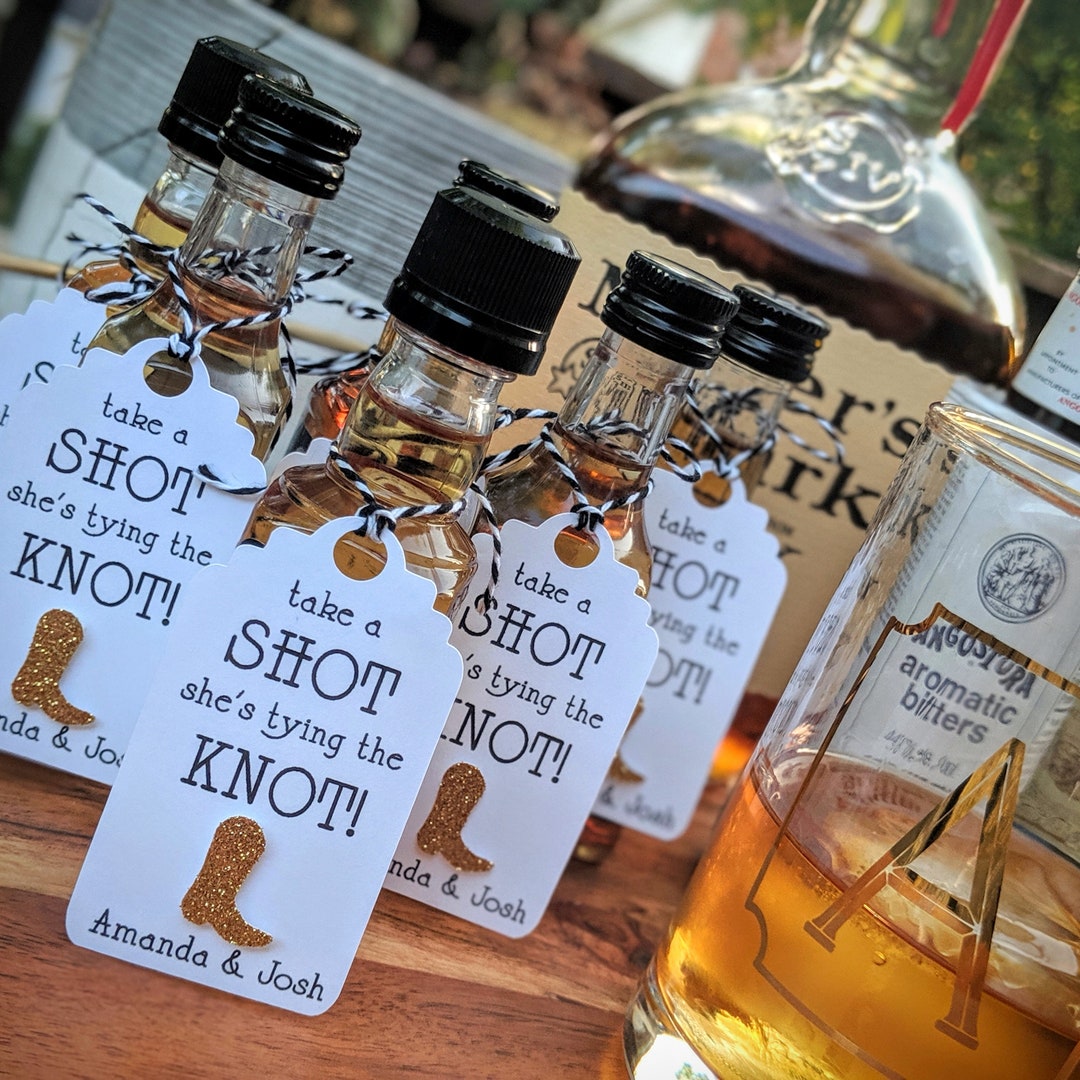Bachelorette Party Favor Shot Tags, Shower or Wedding Reception Shot ...
