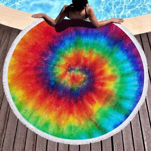 Round Beach Towel - Etsy