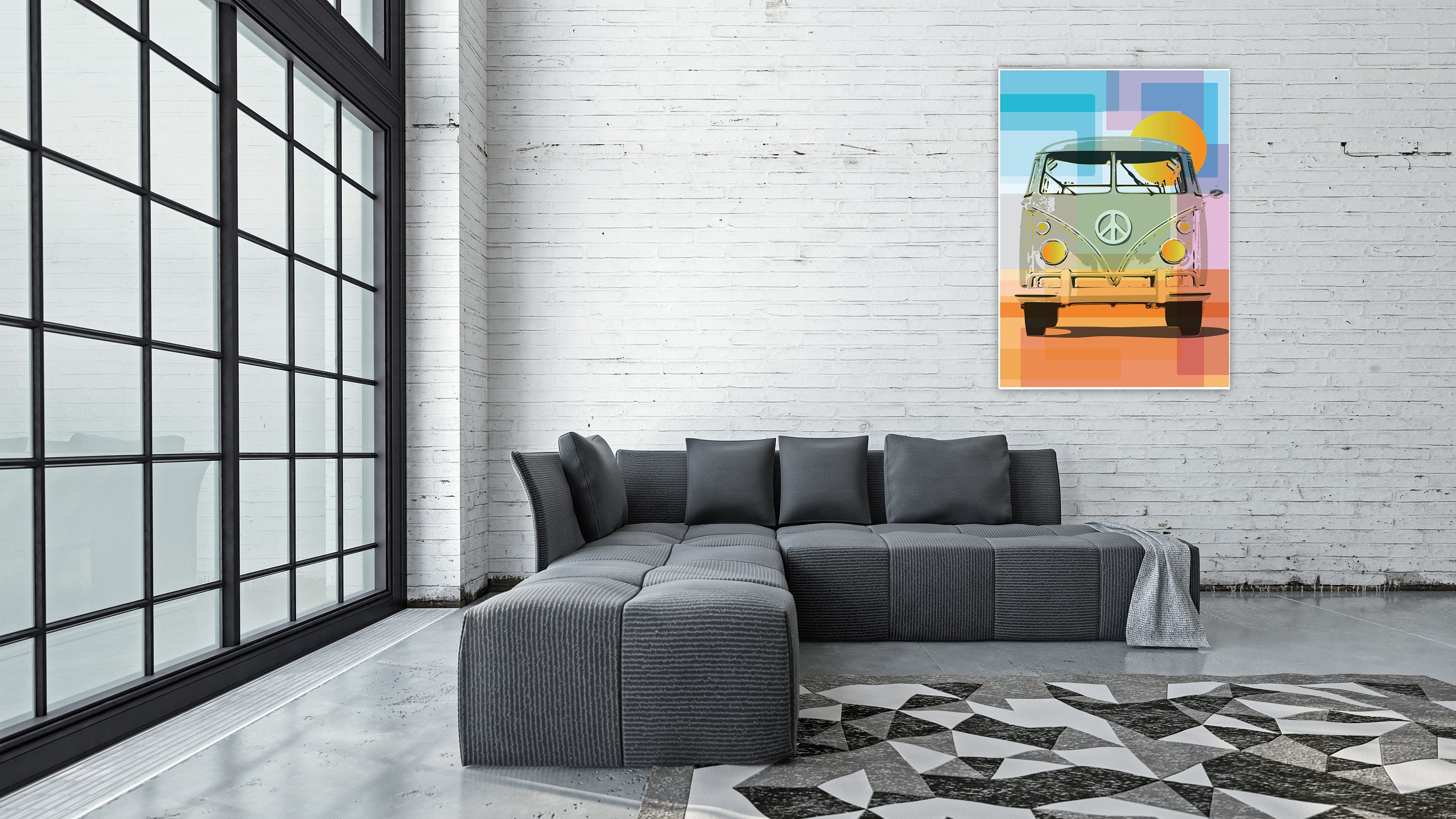 Poster/print of Vintage Bulli Volkswagen - Etsy