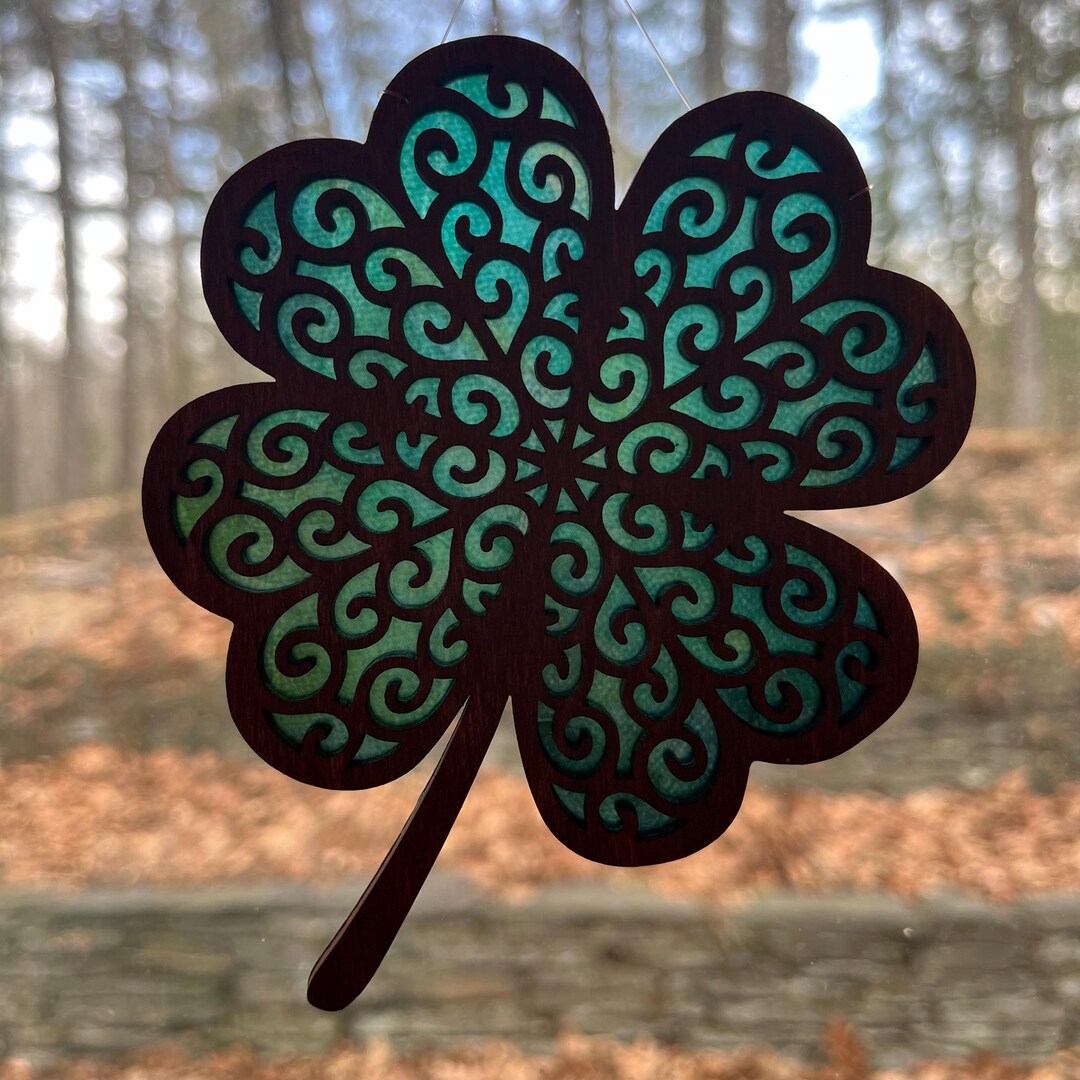 Shamrock 4 Leaf Clover Suncatcher MINI for Window, Luck of the Irish ...