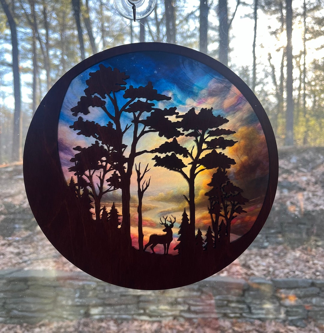 Buck Deer Suncatcher, Wooden Sun Catcher, Perfect Birthday Gift for Dad ...