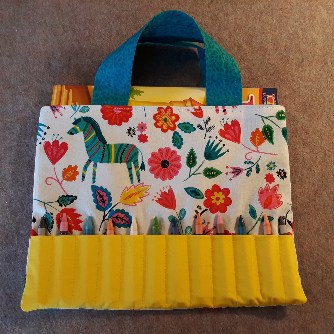 Children's Travel Activity Bag, Coloring Tote Bag, Coloring Book Bag ...