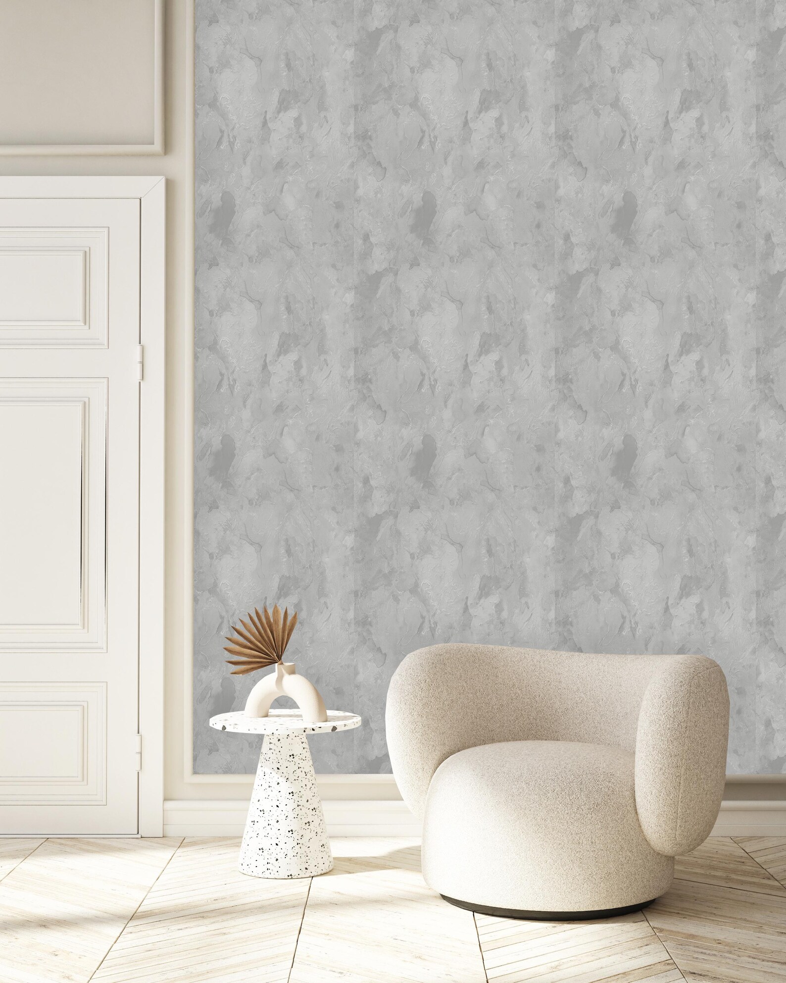 Matte Gray Modern Wallpaper, Concrete Wallcoverings Rolls, Textured ...