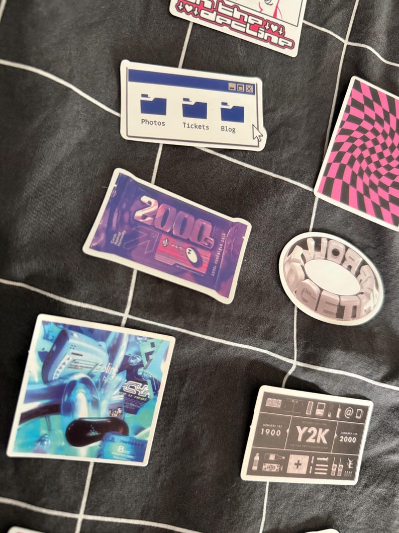 Y2K Aesthetic Sticker Pack – Vaporwave, Retro Tech, Internet Nostalgia ...