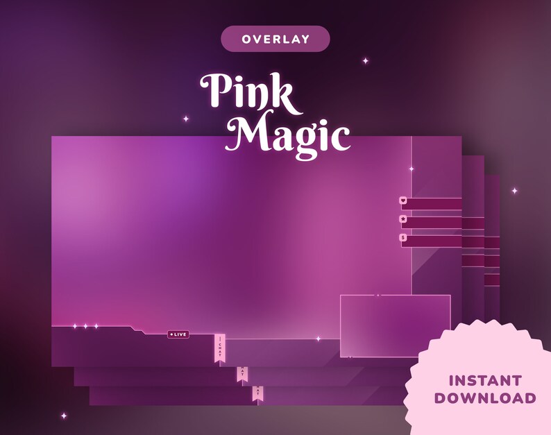 Magical Twitch Pack Vtuber Aestethic Streamer Package Overlay for ...
