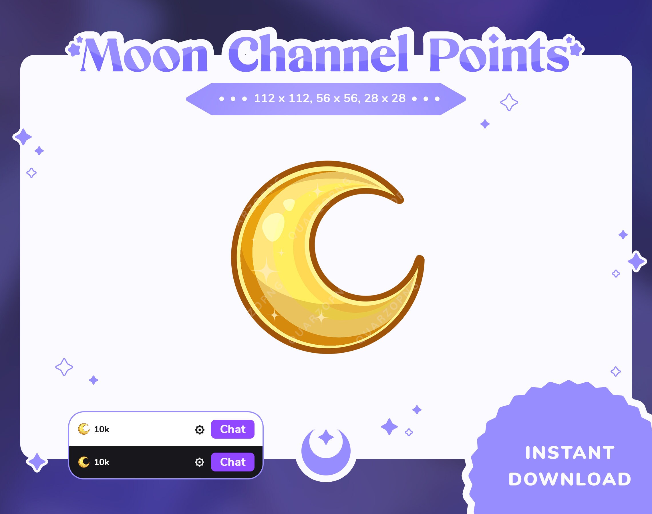 Moon Channel Points for Twitch Crescent Moon Emotes Twitch Stream Emote ...