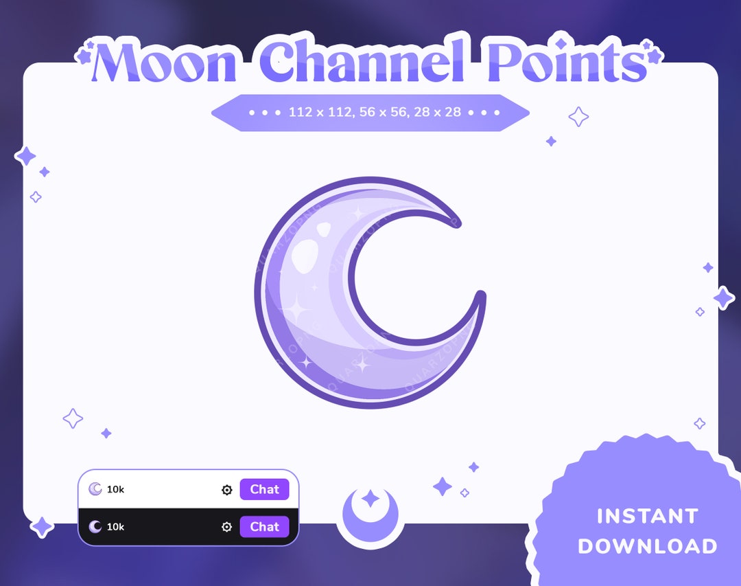 Purple Moon Channel Points for Twitch Crescent Moon Emotes Twitch ...