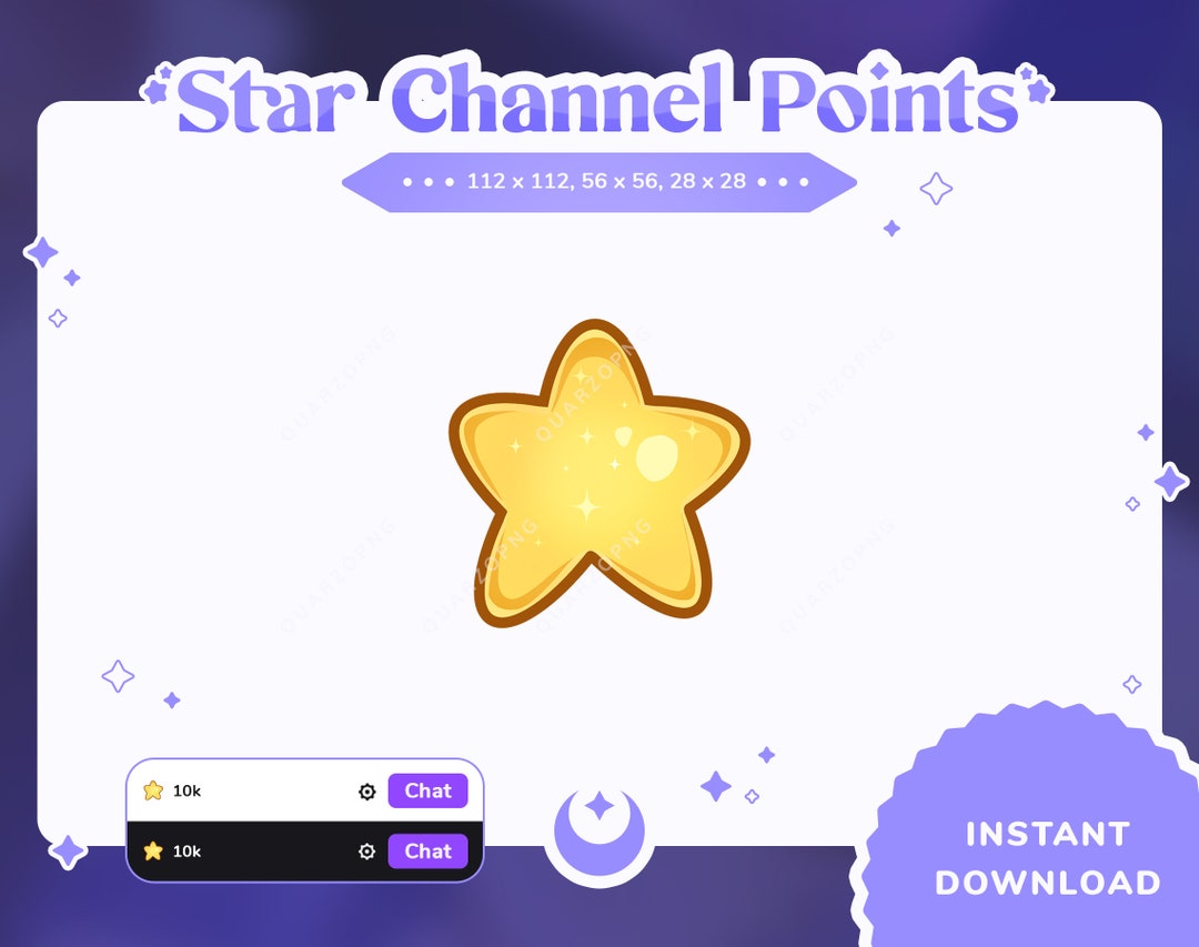 Star Channel Points for Twitch Cute Emotes Twitch Stream Emote Cute Sub ...