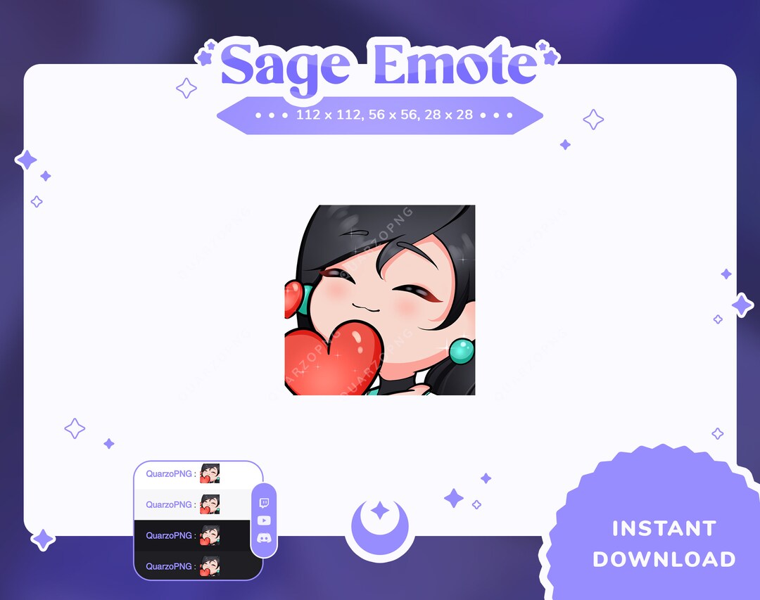 Sage Emote for Twitch Youtube Discord Stream Emote Pack Valorant Emotes ...