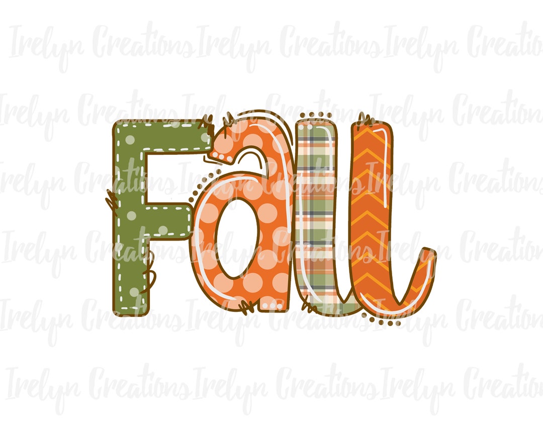 Cute Fun Whimsical Hand Drawn Bubble Letters Fall PNG Instant Download ...
