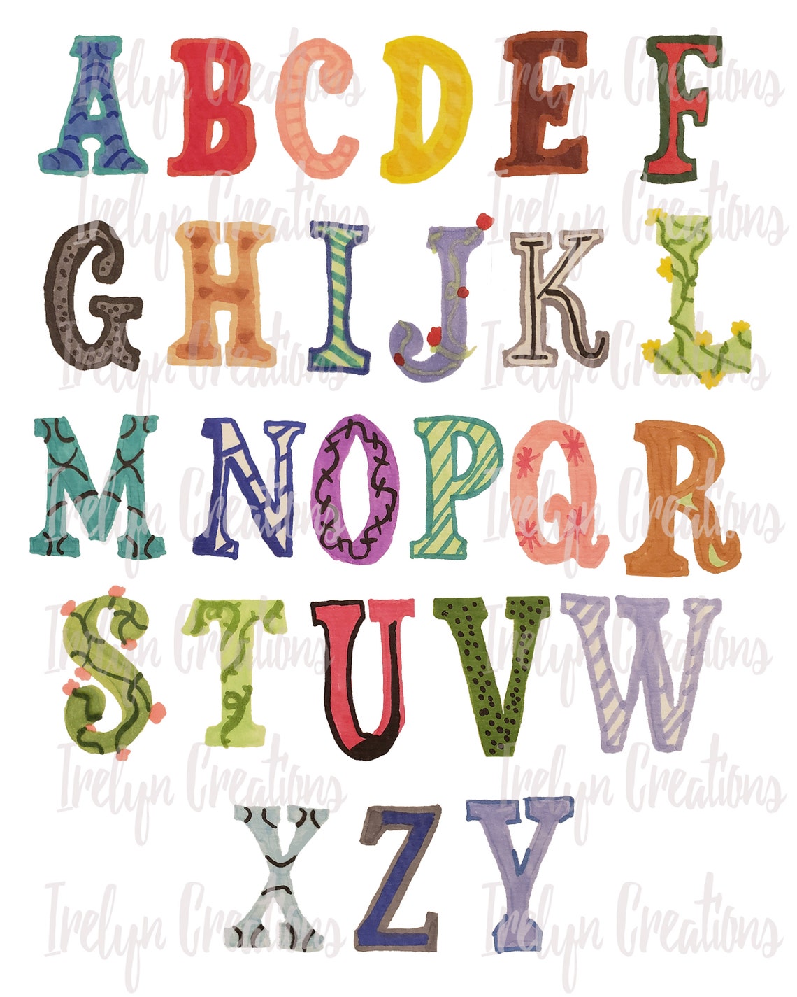 Cute Fun Whimsical Hand Drawn Font Alphabet Bubble Letters PNG - Etsy