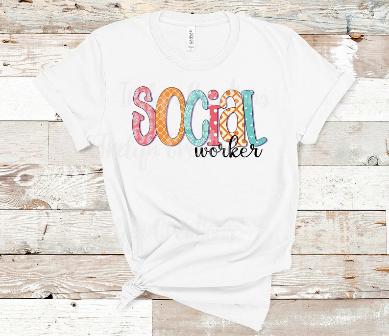 Cute Fun Hand Drawn Social Worker Doodle Bubble Letters PNG | Etsy