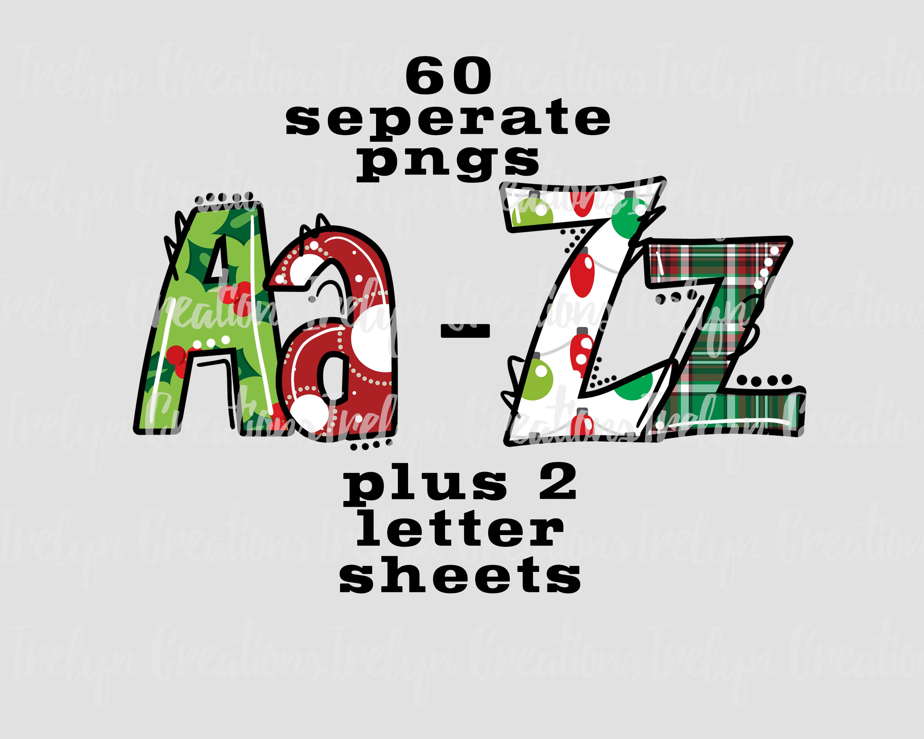 Cute Fun Christmas Bubble Letters Alphabet Font PNG Instant - Etsy