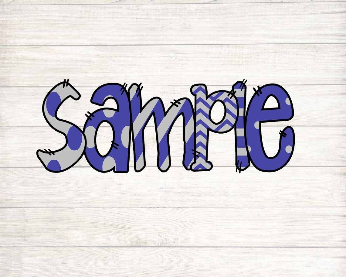 Cute Fun Blue and Gray Bubble Letters Alphabet Font PNG | Etsy