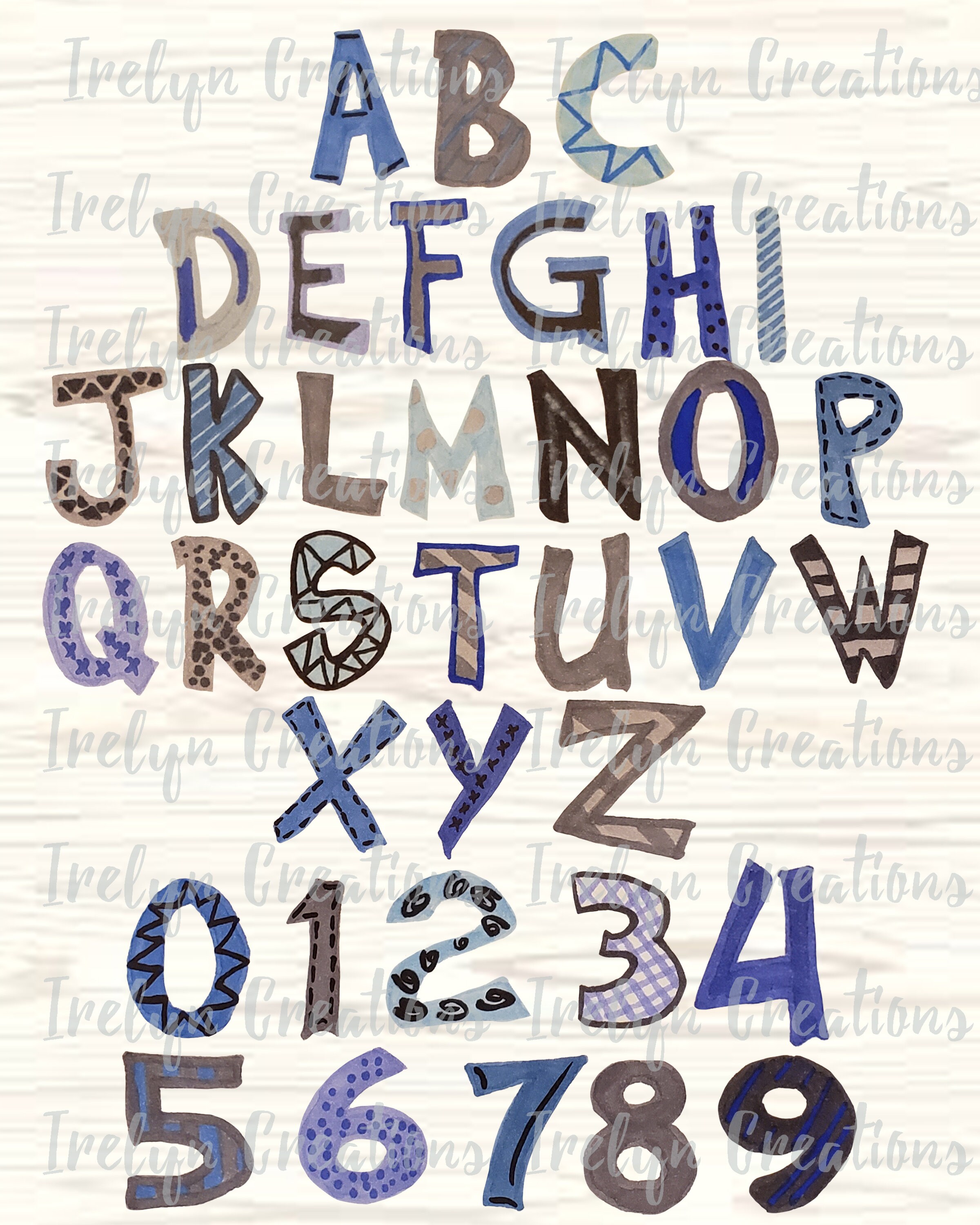 Cute Fun Hand Drawn Bubble Letters Alphabet Numbers Font PNG | Etsy