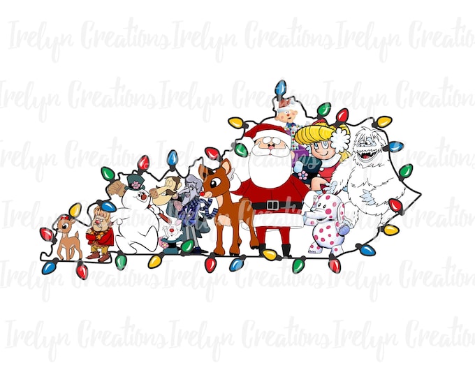 Christmas Kentucky State Shape PNG Instant Download DTF Sublimation ...
