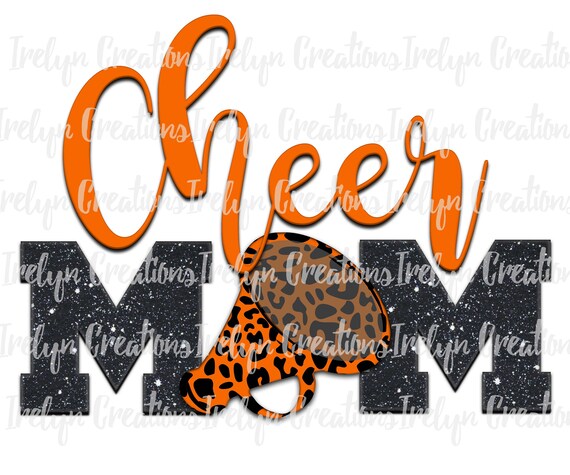 Cute Cheer Mom Glitter Leopard Print Megaphone PNG Instant | Etsy