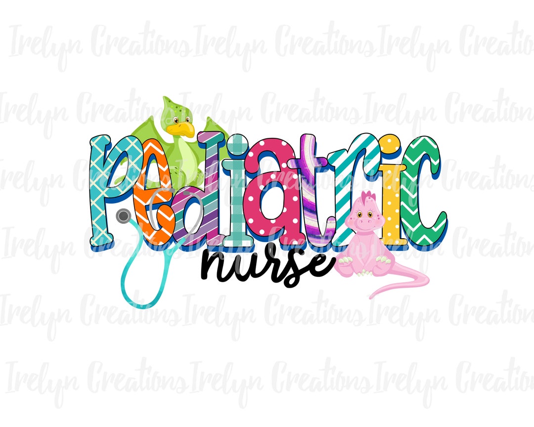 Cute Fun Hand Drawn Pediatric Peds Nurse Doodle Letters PNG Instant ...