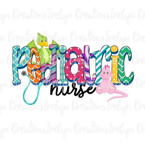 Cute Fun Hand Drawn Pediatric Peds Nurse Doodle Letters PNG - Etsy