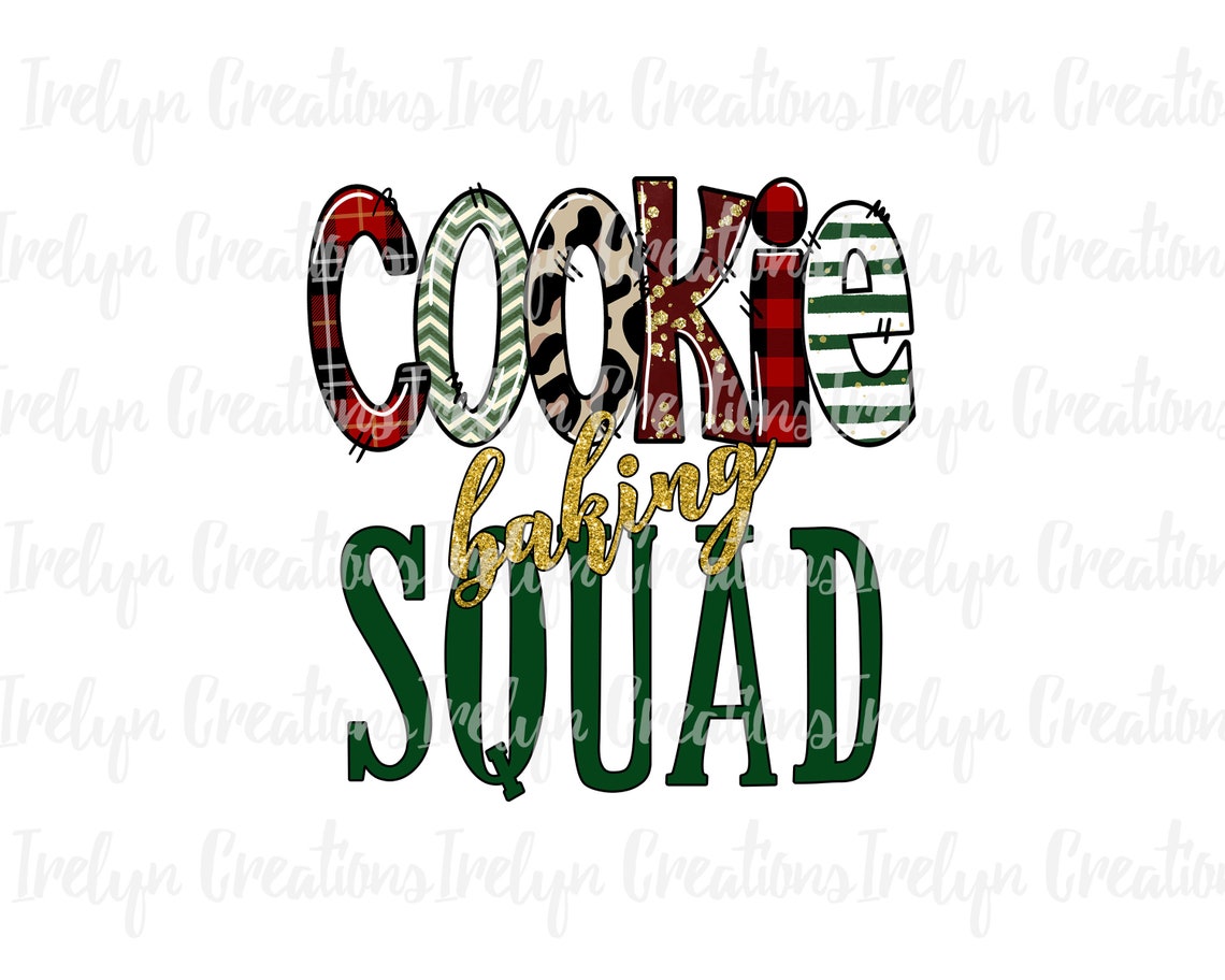 Cute Fun Festive Hand Drawn Bubble Letters Cookie Baking Squad - Etsy