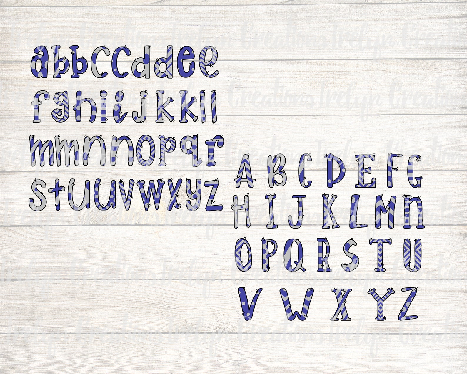 Cute Fun Blue and Gray Bubble Letters Alphabet Font PNG | Etsy