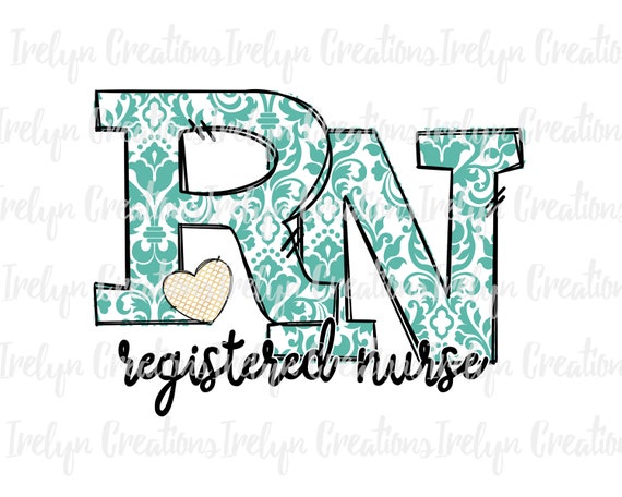 Cute Fun Hand Drawn Bubble Doodle Letters RN Registered Nurse - Etsy