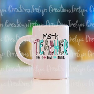 Cute Fun Hand Drawn Doodle Bubble Letters Math Teacher Teach Love ...