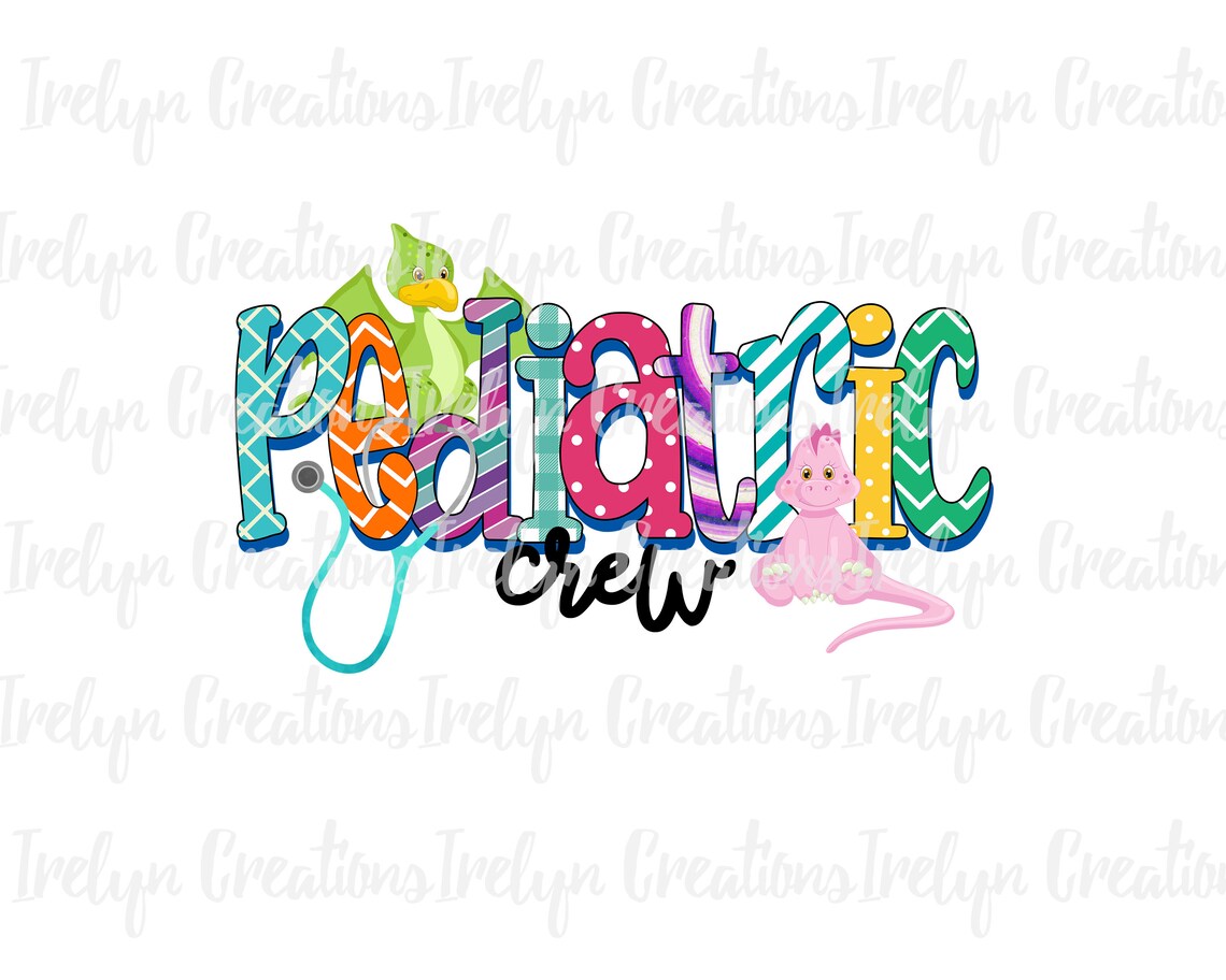 Pediatric Crew Doodle Letters PNG: Dinosaur Clipart (digital Download ...