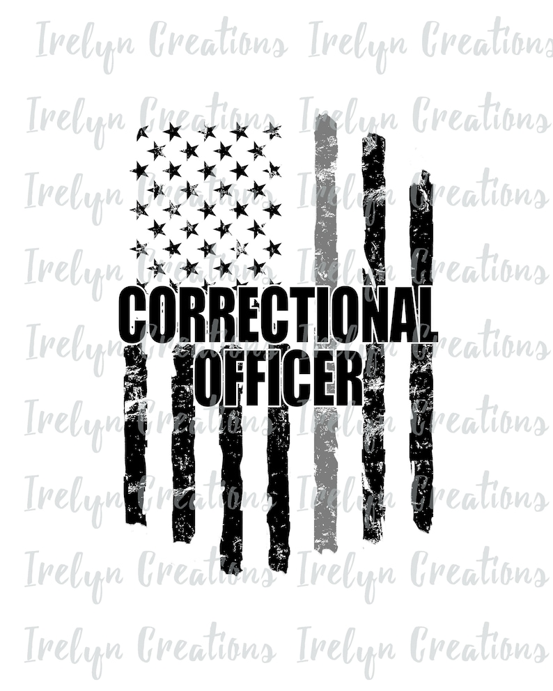 Thin Gray Line Distressed American Flag Correctional Officer - Etsy