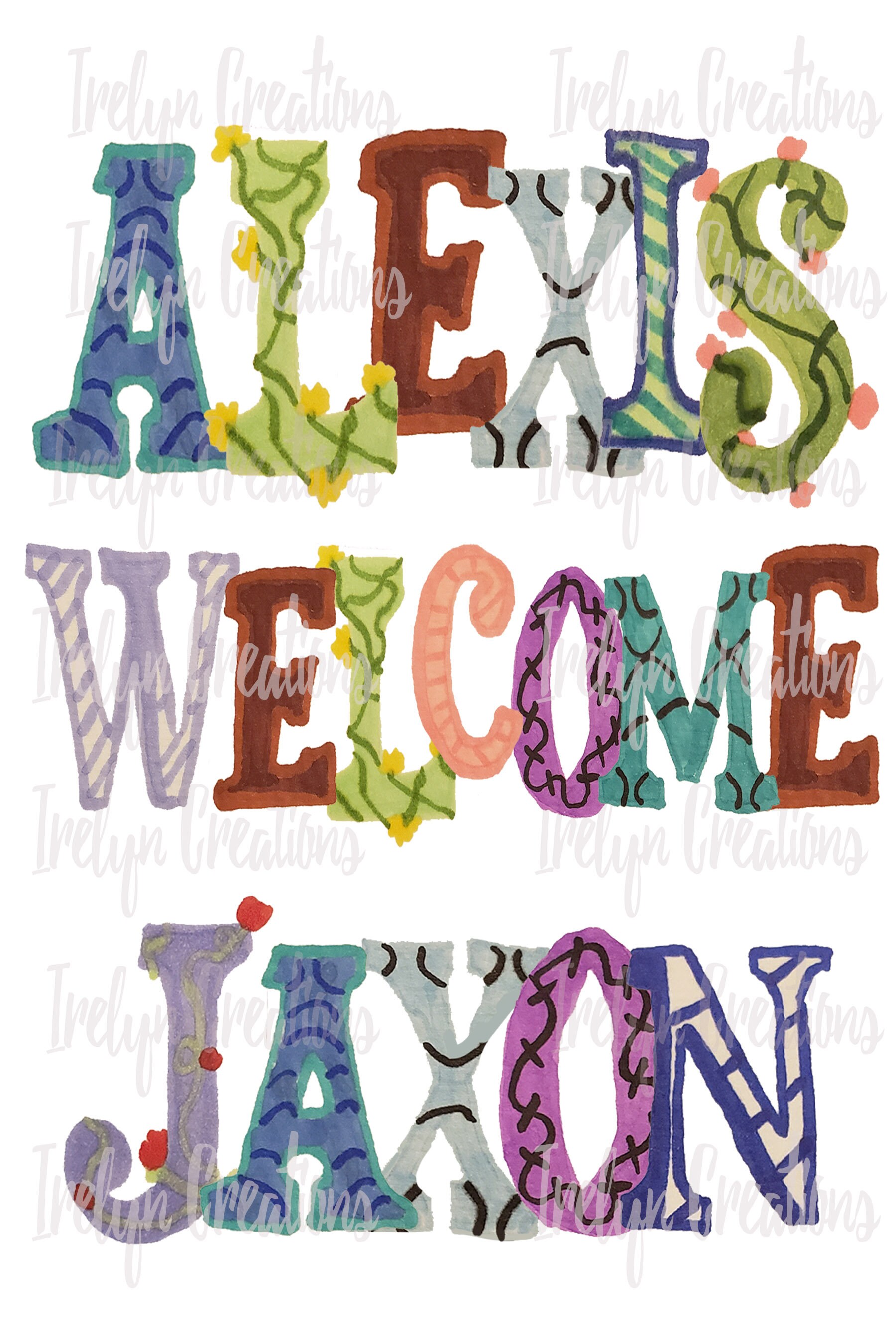 Cute Fun Whimsical Hand Drawn Font Alphabet Bubble Letters PNG Instrant ...