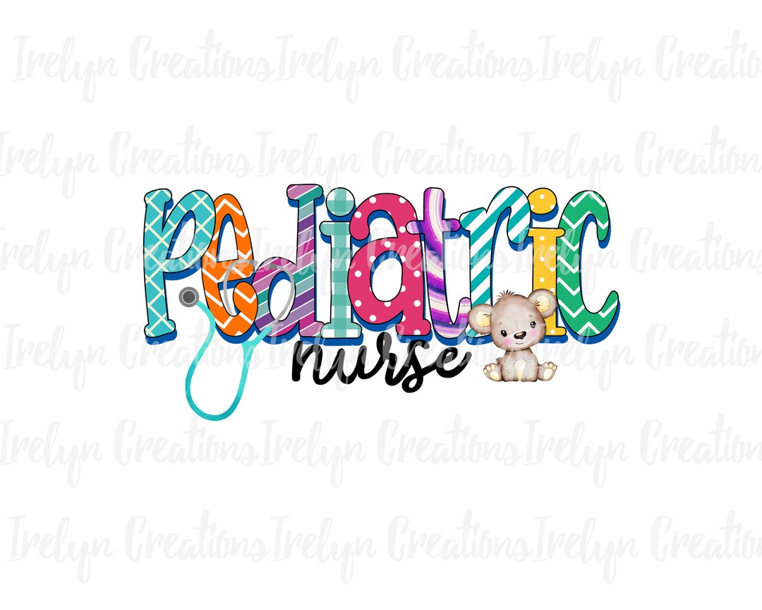 Cute Fun Hand Drawn Pediatric Peds Nurse Doodle Letters PNG Instant ...
