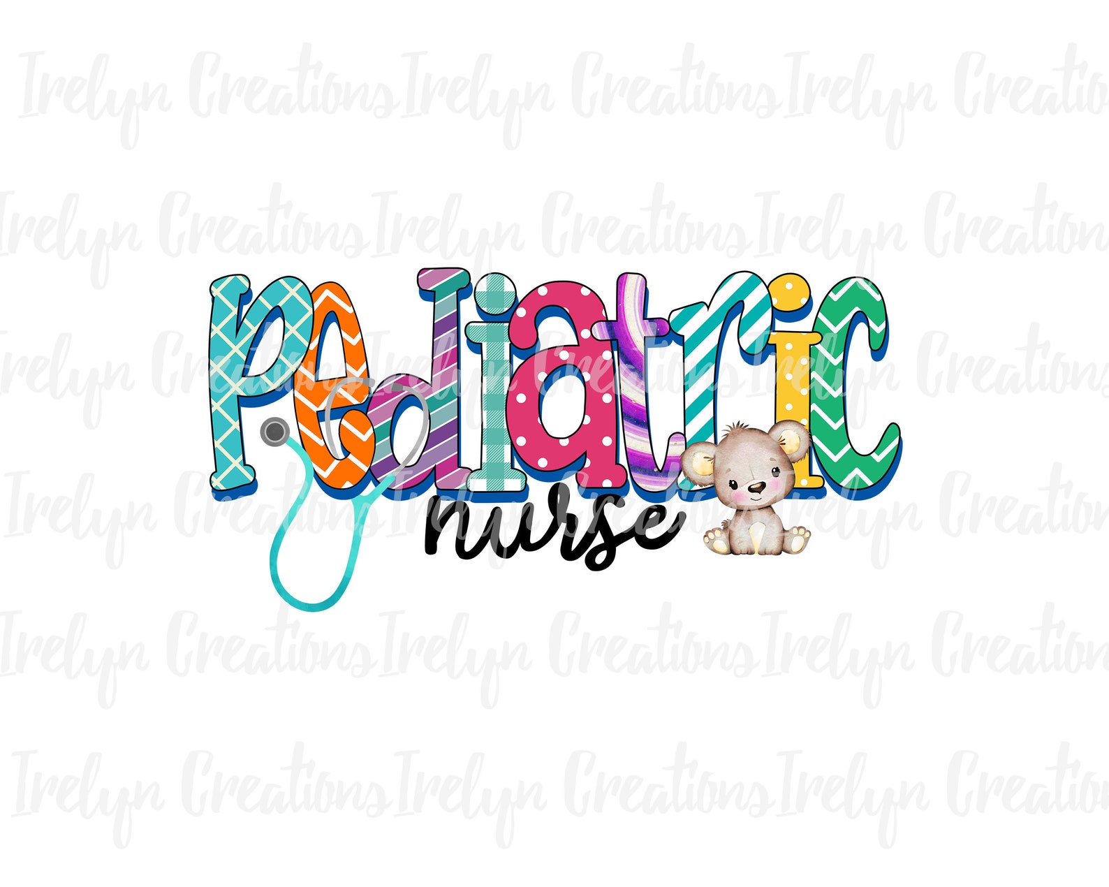 Cute Fun Hand Drawn Pediatric Peds Nurse Doodle Letters PNG - Etsy