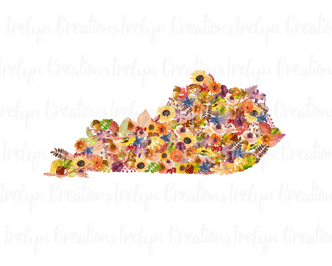 Cute Fun Kentucky State Shape Fall Autumn PNG Instant Download ...