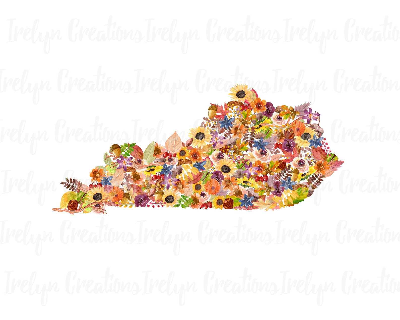 Cute Fun Kentucky State Shape Fall Autumn PNG Instant Download | Etsy