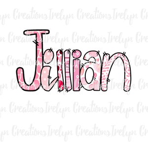 Cute Fun Pink Girly Bubble Letters, Alphabet Font PNG Instant Download ...