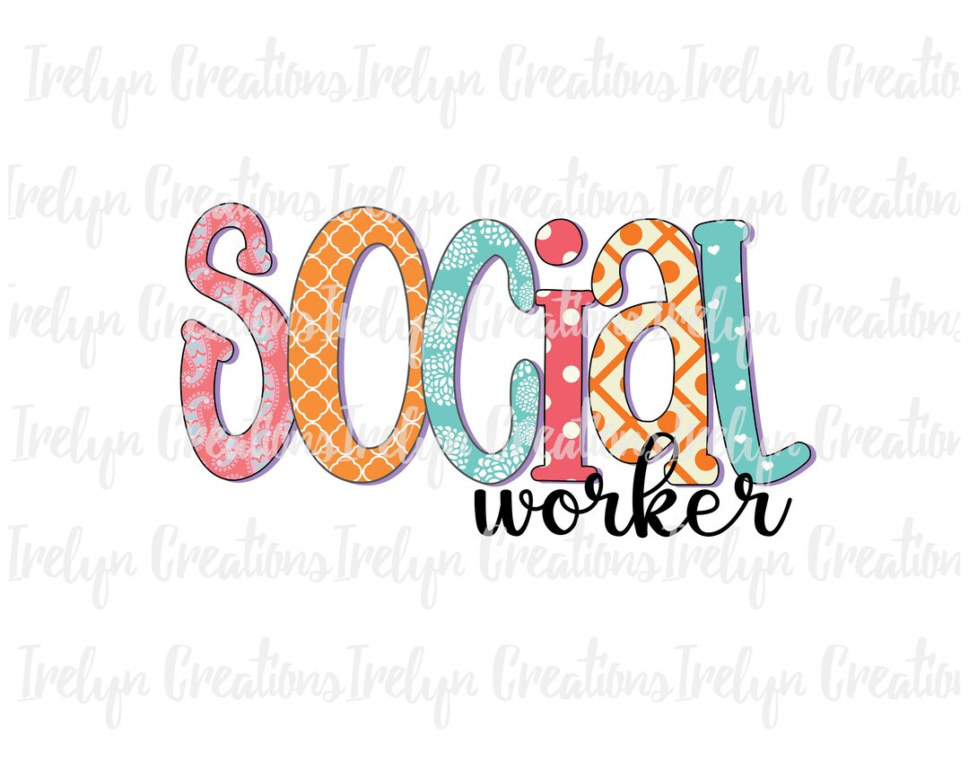 Cute Fun Hand Drawn Social Worker Doodle Bubble Letters PNG Instant ...