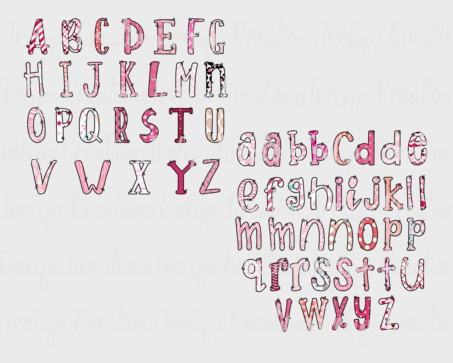 Cute Fun Pink Girly Bubble Letters Alphabet Font PNG Instant | Etsy