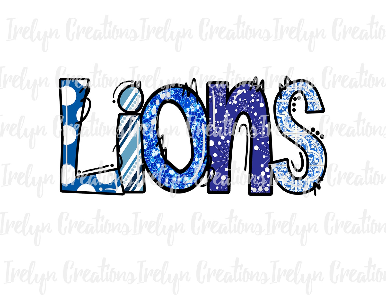 Cute Fun Hand Drawn Bubble Letters Lions PNG Instant Download | Etsy
