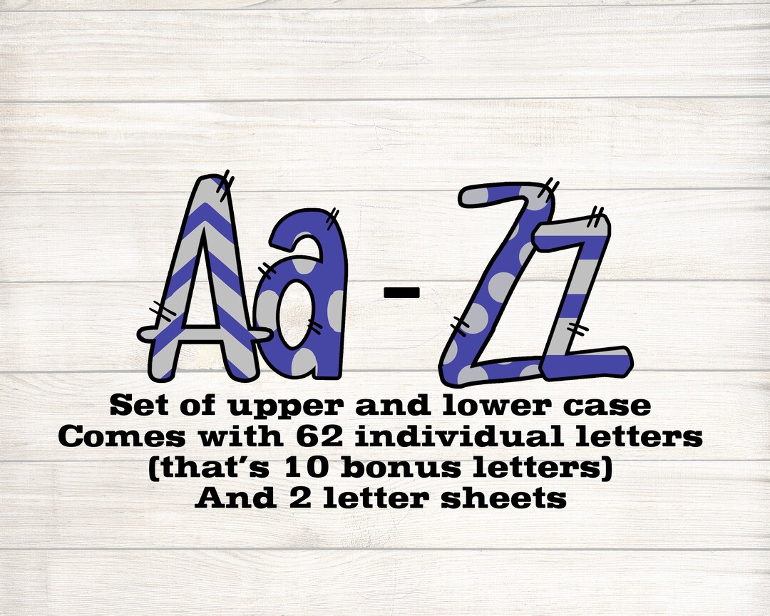 Cute Fun Blue and Gray Bubble Letters Alphabet Font PNG Instant ...