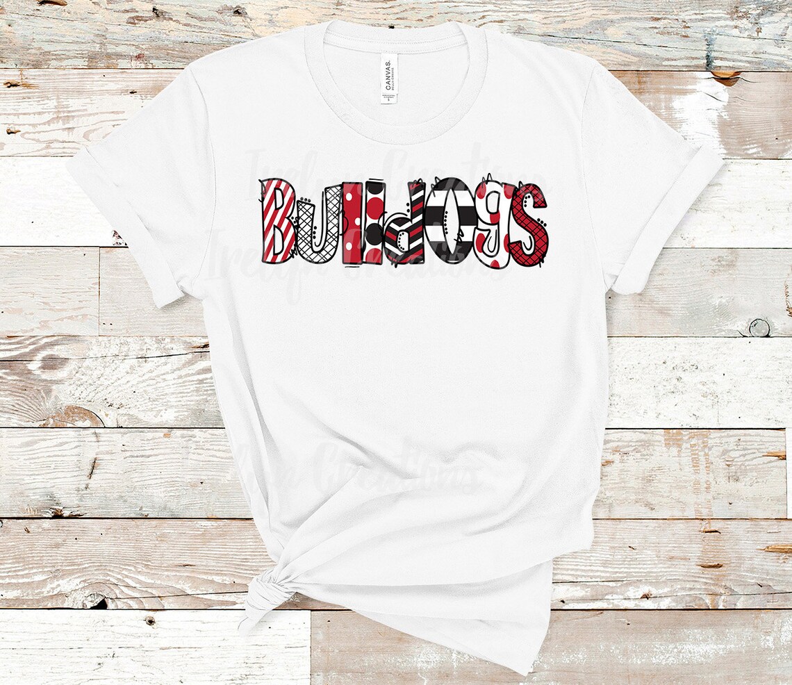 Cute Fun Hand Drawn Bubble Letters Bulldogs PNG Instant - Etsy