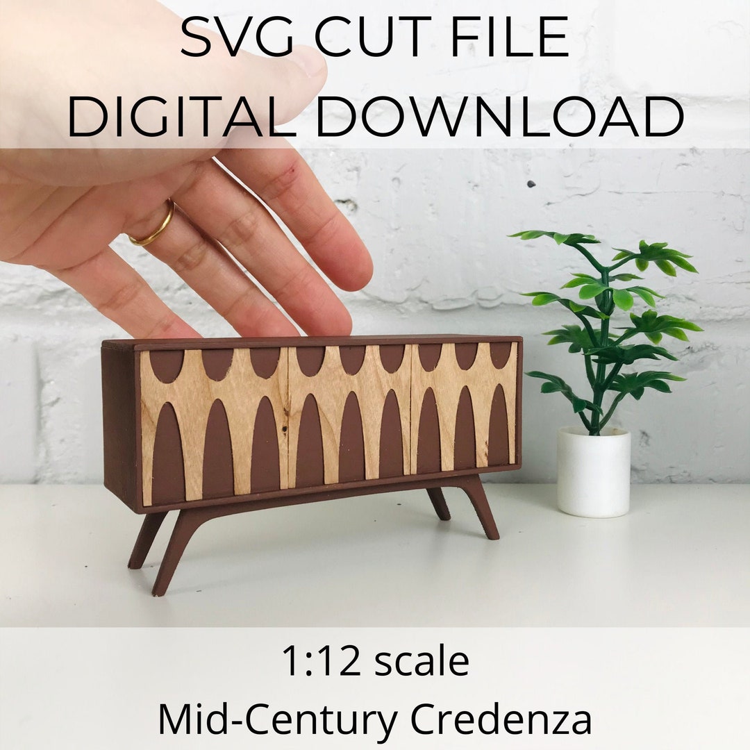 SVG File for 1:12 Scale Dollhouse Miniature, Mid-century Dollhouse ...