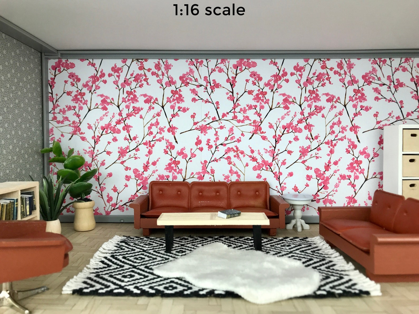 Dollhouse Wallpaper PDF Download Printable Watercolor Floral - Etsy